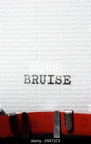Bruise word written with a typewriter Stock Photo - Alamy