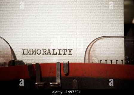 indecency word written with a typewriter Stock Photo - Alamy