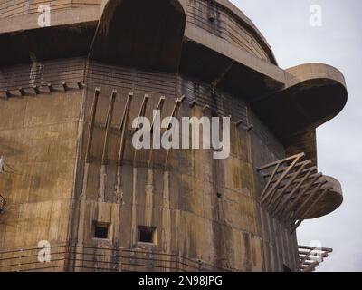 Antiaircraft tower of Luftwaffe in Vienna is large ground-based ...