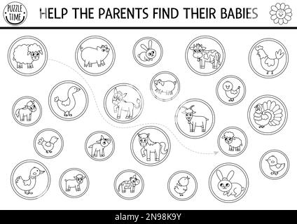 Mothers day black and white matching activity for children with moms ...