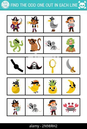 Pirate I spy game for kids. Searching and counting activity with ...