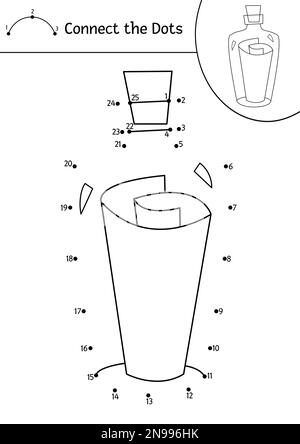 Connect Join The Dots To Dot Pirate Kids Puzzle Stock Vector Image ...