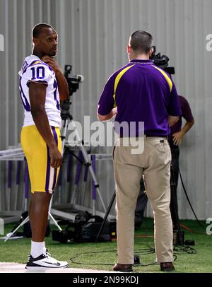 LSU wide receiver Russell Shepard holds back McNeese State cornerback ...