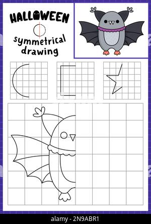 Halloween symmetrical drawing worksheet. Complete the spider picture ...