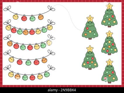 Christmas matching game with cute kawaii bird and birdhouse. Winter ...