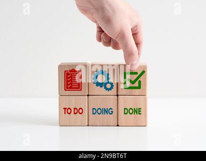 Work tracking concept; TO DO, DOING, DONE. Kanban board tools for effective team management ...