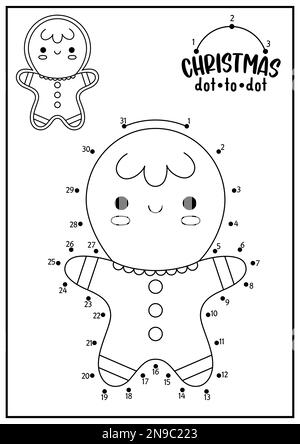 Christmas counting game with gingerbread man, bell, present, bird ...