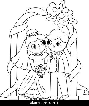 Wedding Proposal Coloring Page for Kids Stock Vector Image & Art - Alamy