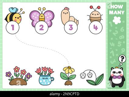 Easter matching game with spring flowers. Holiday math activity for ...