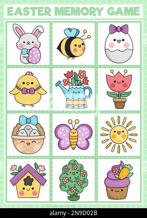 Easter matching game with spring flowers. Holiday math activity for ...