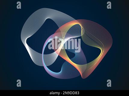 Abstract warped Diagonal Striped Background. Vector curved twisted ...