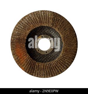 old grinding wheel isolated on white background Stock Photo - Alamy