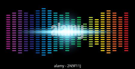 Digital equalizer or equaliser symbol. pulse musical. Music sound wave ...