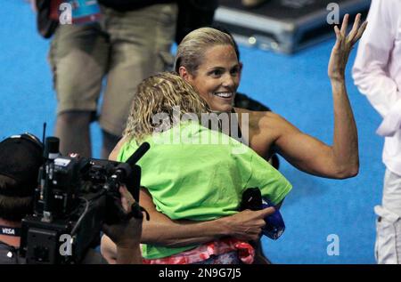 Dara Torres hugs her daughter Tessa Grace Torres-Hoffman after ...