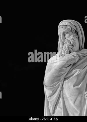 Old and wise man statue. A neoclassical marble statue erected in 1824 ...