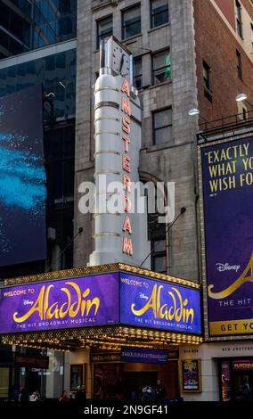 "Aladdin" Theater Marquee, New Amsterdam Theatre, Times Square, West 42nd Street, New York City ...