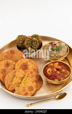 Traditional Indian Lentils Stuffed Flatbread Poori Also Called Dal ...