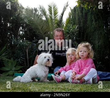 Danish boxer Brian Nielsen poses with his wife, Jeanette Buchard, and ...