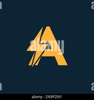 A Letter Logo With Lightning Thunder Bolt Vector Design. Electric Bolt ...