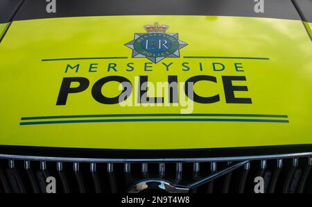 Merseyside Police car logo and name Stock Photo - Alamy