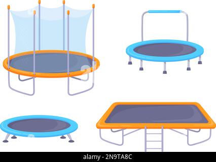 Elastic trampoline icon cartoon vector. Fitness jump Stock Vector Image ...