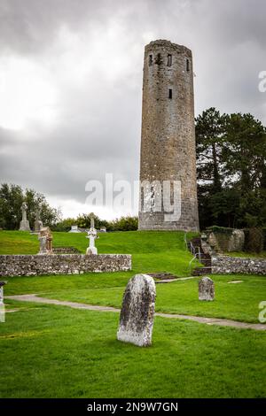 O'Rourke's Tower, Clonmacnoise, County Longford, Ireland Stock Photo ...