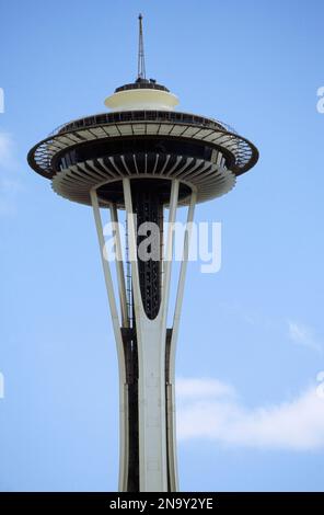 Space Needle observation deck and revolving restaurant; Seattle ...