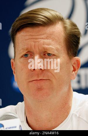 Sacred Heart head coach Ed Swanson gestures to his team in the first ...