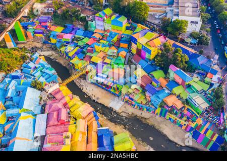 Colourful village, Kampung Tridi; Malang, East Java, Indonesia Stock ...