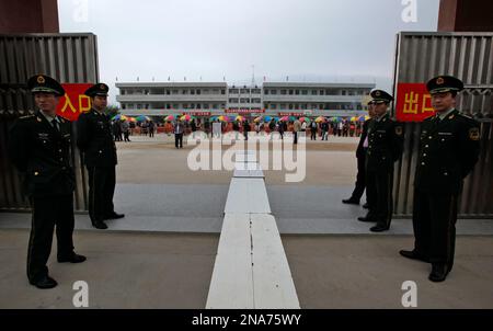 Police in Chinese Compound, South Africa - contracted miners Stock ...