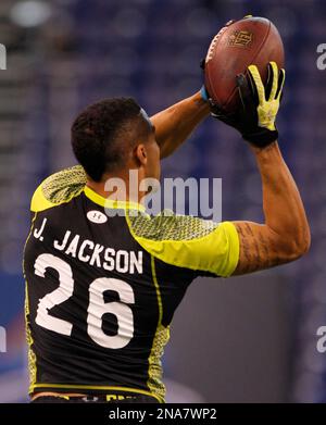 McNeese State defensive back Janzen Jackson runs a drill at the NFL ...
