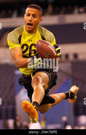 McNeese State defensive back Janzen Jackson runs a drill at the NFL ...