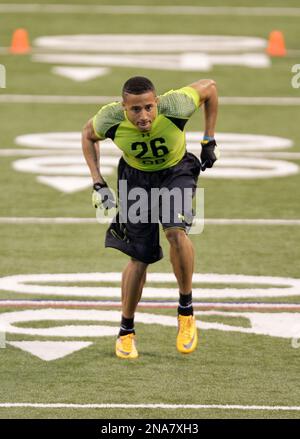 McNeese State defensive back Janzen Jackson runs a drill at the NFL ...
