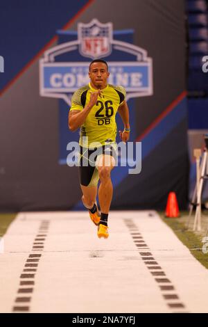 McNeese State defensive back Janzen Jackson runs a drill at the NFL ...