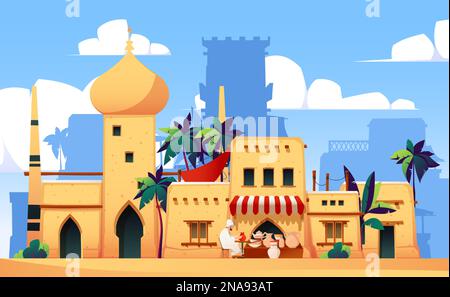 Traditional ancient arabic architecture mud brick buildings. Towers ...