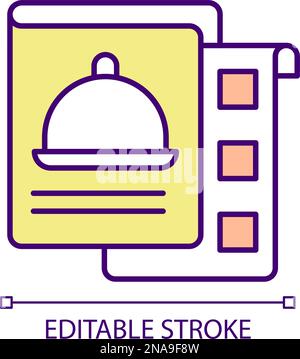 Food menu review icon outline vector. Certificate inspection. Critic ...