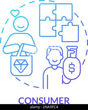 Consumer to consumer blue gradient concept icon Stock Vector Image ...