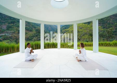 Yoga Class at Taj Risikesh Hotel in the Foothills of the Himalayas ...