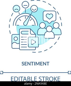 Social sentiment analysis turquoise concept icon Stock Vector Image ...