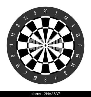 Official dartboard with numbers in 20 radial sections, double rings ...