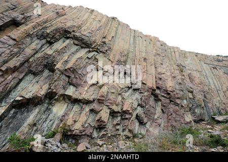 Early Cretaceous rhyolitic columnar rock formation located in the ...