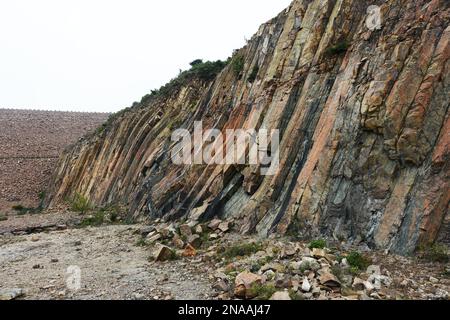 Early Cretaceous rhyolitic columnar rock formation located in the ...