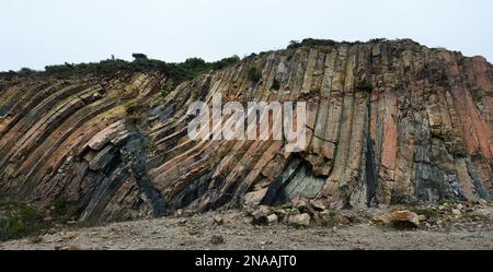 Early Cretaceous rhyolitic columnar rock formation located in the ...