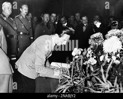 "On the occasion of Joseph Goebbels' birthday, a statue by the ...