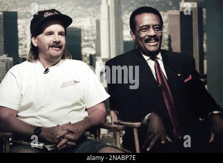 Truck driver Reginald Denny, left, appears on the "CBS This Morning ...