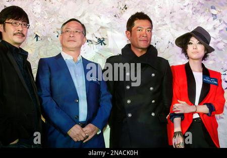 (From left) Hong Kong producer Wai Ka-fai, director Johnny To, Chinese ...