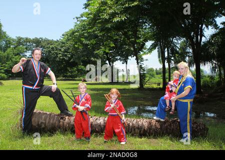 Swiss couple Andy and Carmen Kunz, pose for a picture together with ...