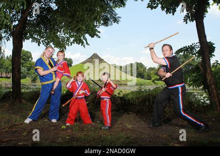 Swiss couple Andy and Carmen Kunz, pose for a picture together with ...