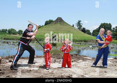 Swiss couple Andy and Carmen Kunz, pose for a picture together with ...