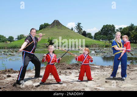 Swiss couple Andy and Carmen Kunz, pose for a picture together with ...